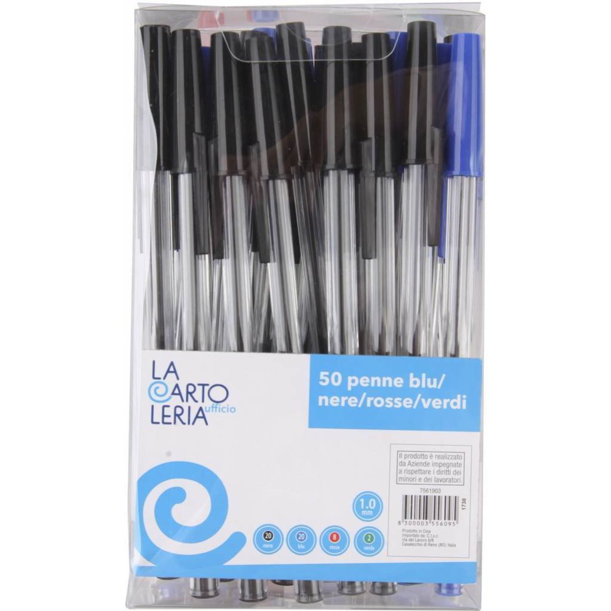 Biro blu/nere/rosse x50 LA CARTOLERIA 1 PZ - Coop Shop