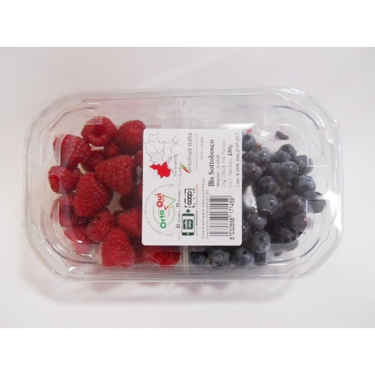 Mirtilli e lamponi ORTOQUI' 250 G - Coop Shop