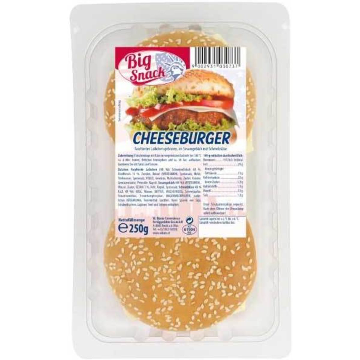 Cheeseburger BIG SNACK 250 G - Coop Shop