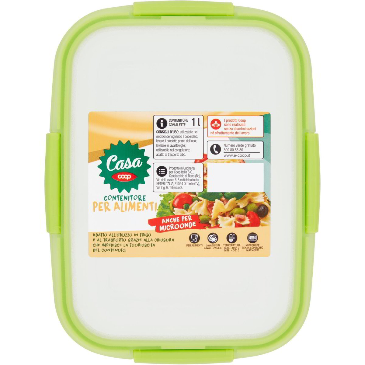 Contenitore rettangolare con alette 1000ml COOP - CASA 1 PZ - Coop Shop