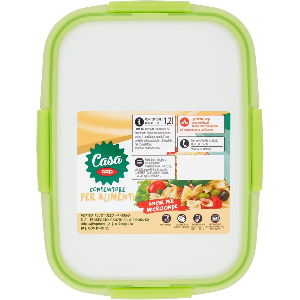 Contenitore rettangolare con alette 1200ml COOP - CASA 1 PZ - Coop Shop