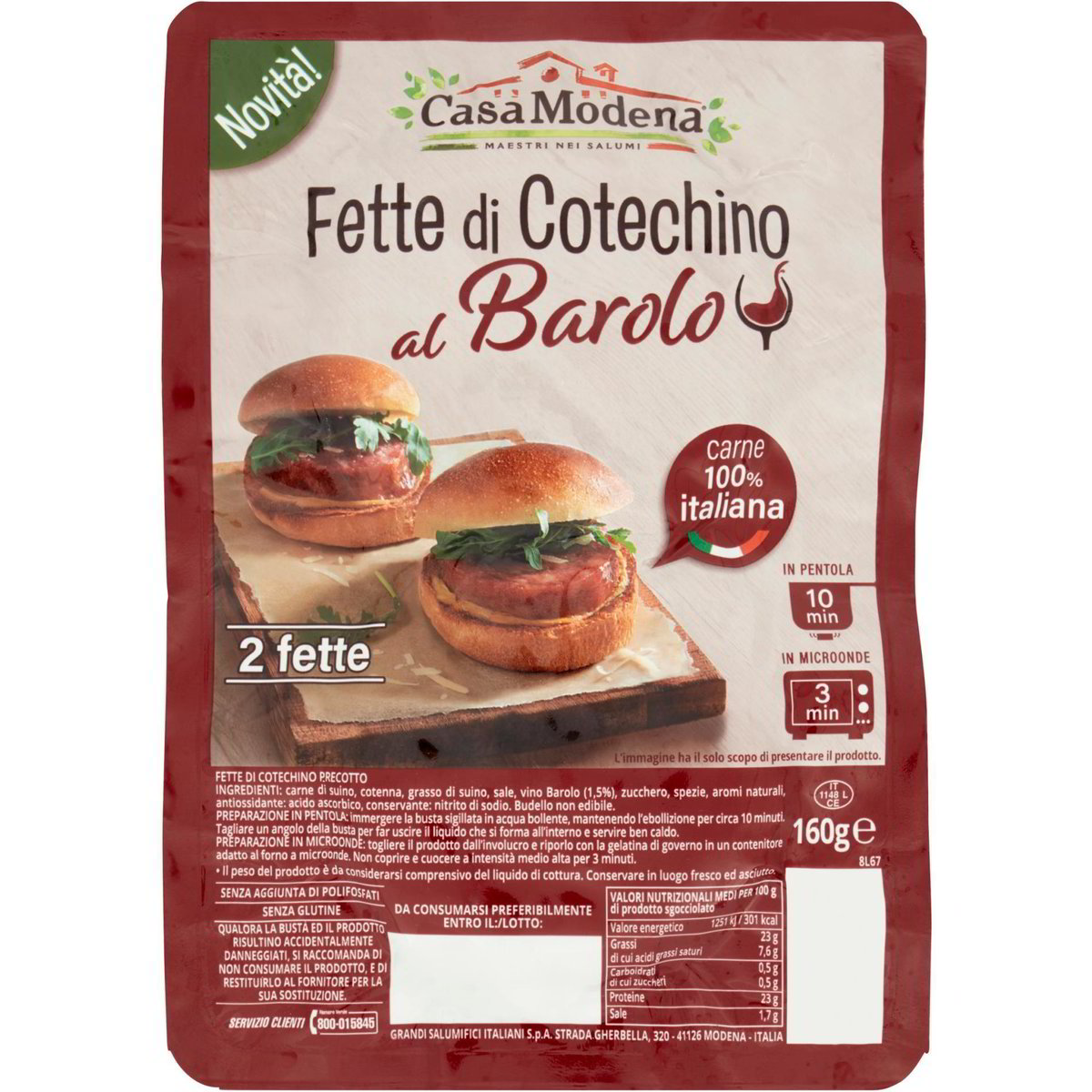 Cotechino al barolo CASA MODENA 160 G - Coop Shop