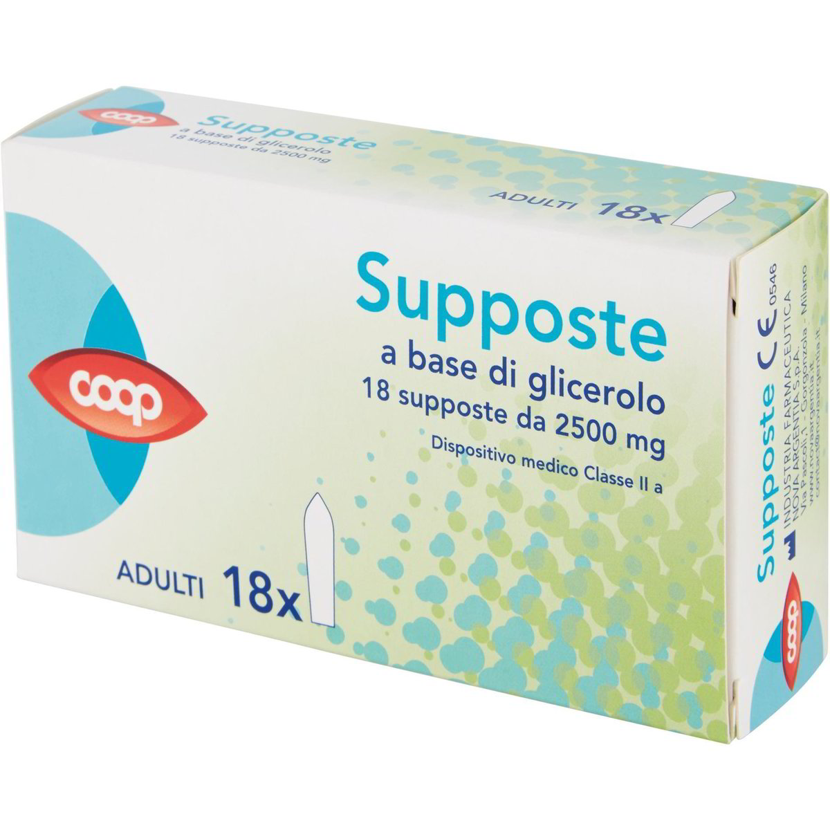 Supposte a base di glicerolo per adulti 18 x 2500 COOP 1 PZ - Coop Shop
