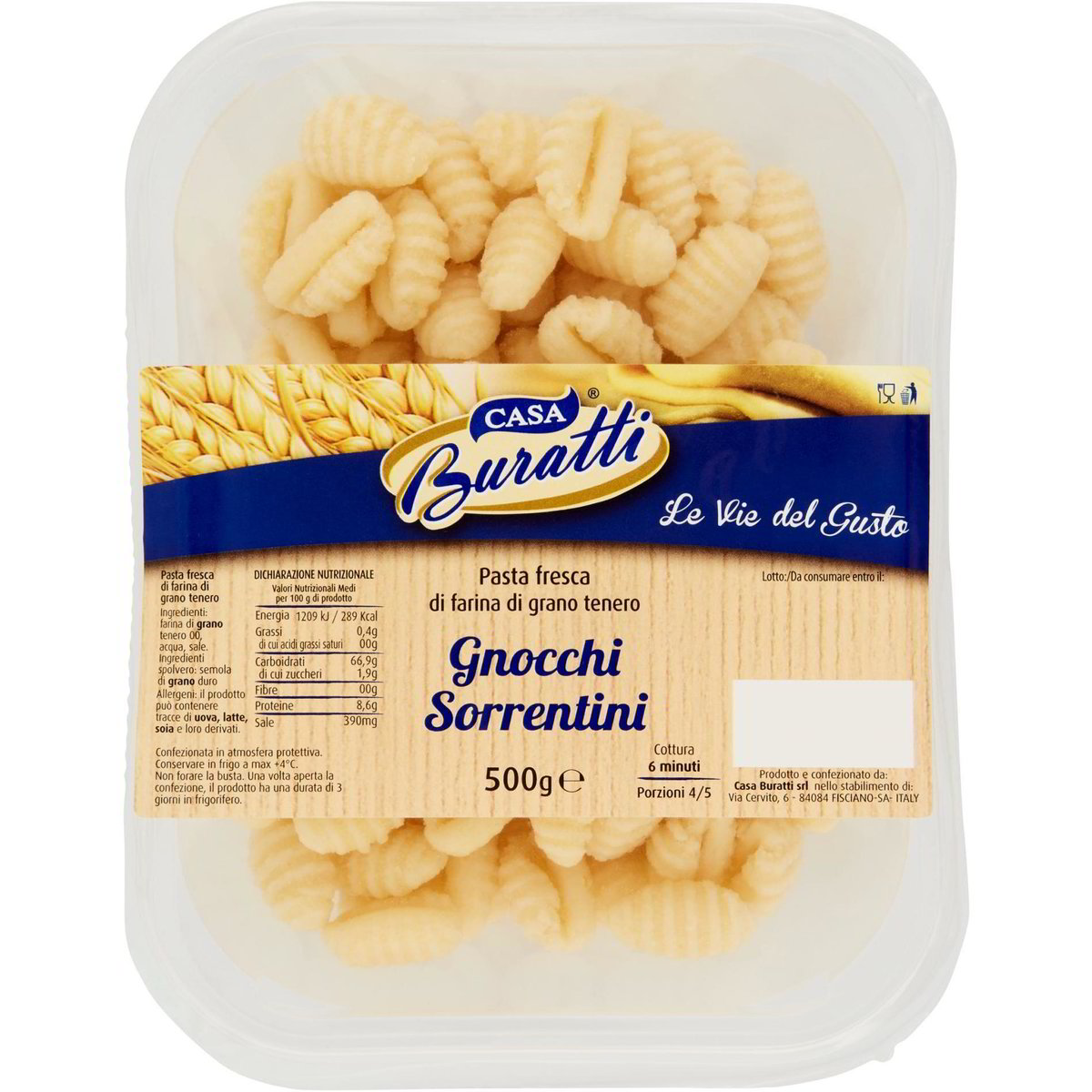 Gnocchi sorrentini senza patate CASA BURATTI 500 G - Coop Shop