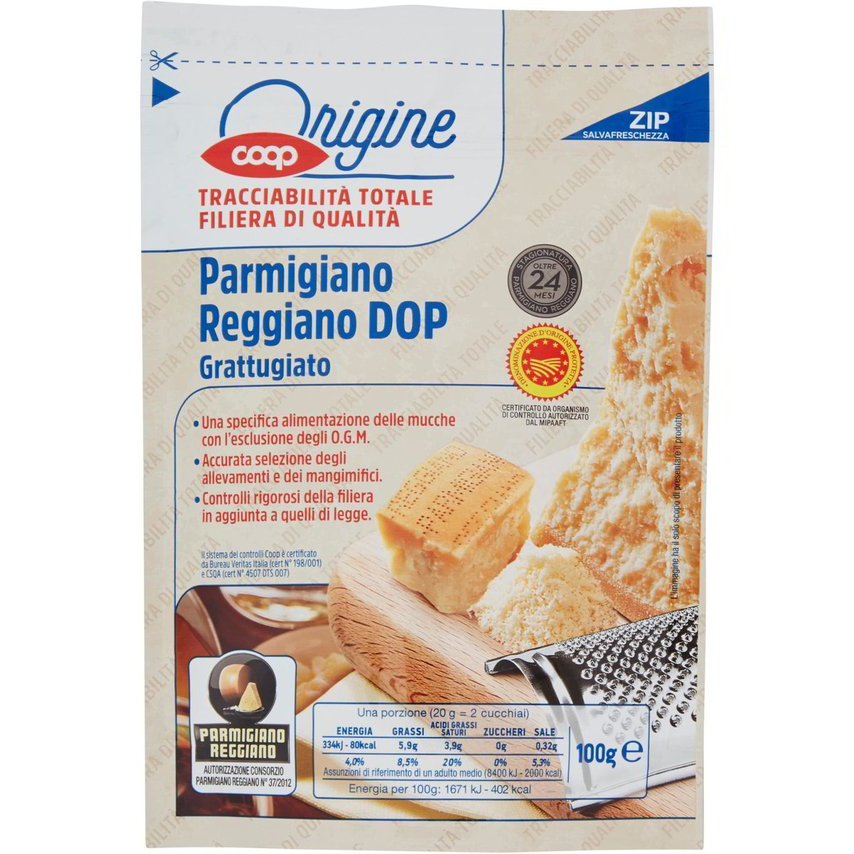 Parmigiano reggiano dop 24 mesi grattugiato COOP - ORIGINE 100 G - Coop ...