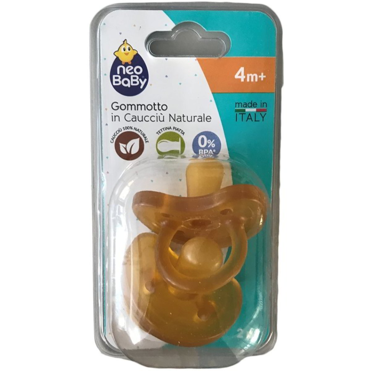 Ciuccio gommotto in caucciù naturale medio 4+ NEO BABY 1 PZ - Coop Shop