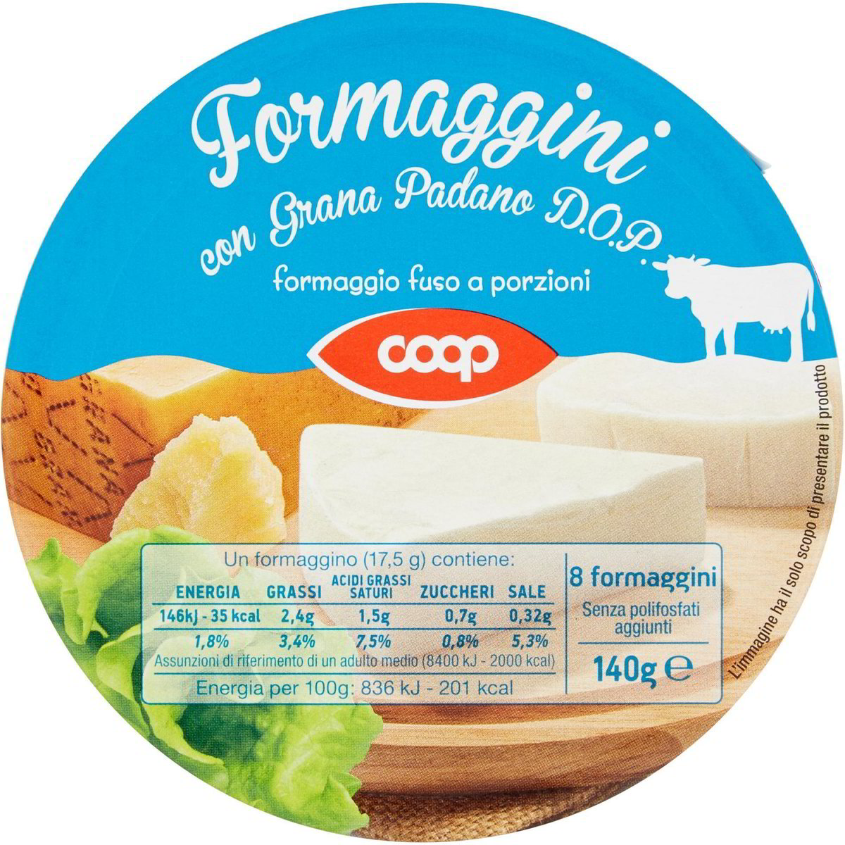 Formaggini al grana padano DOP COOP 8 X 17,5 G - Coop Shop