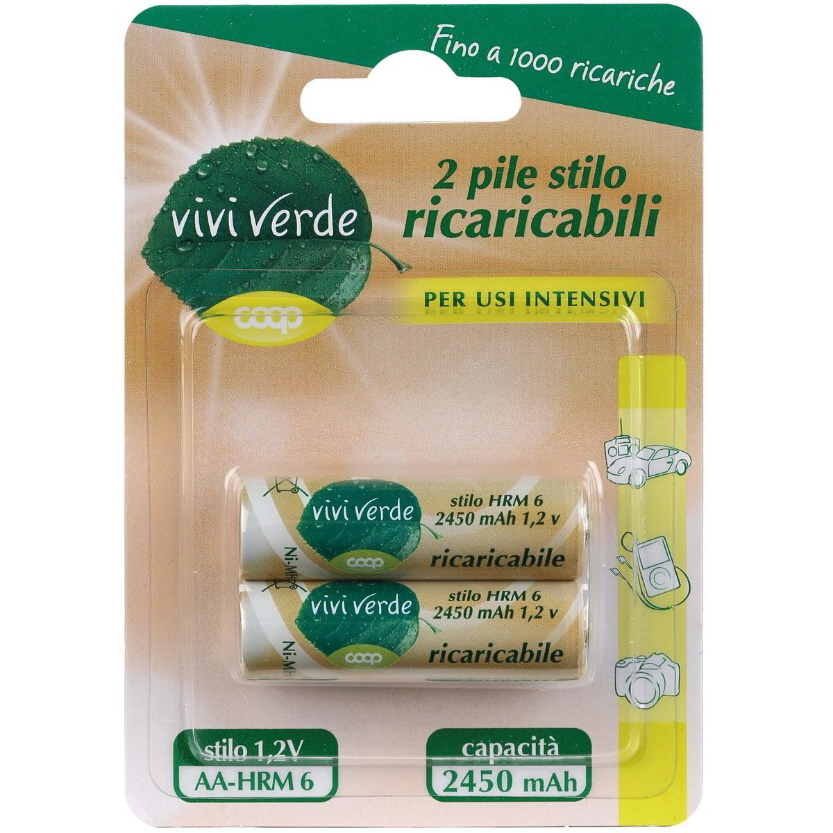 Pile stilo ricaricabili 2450 mha x2 COOP - VIVI VERDE 1 PZ - Coop Shop
