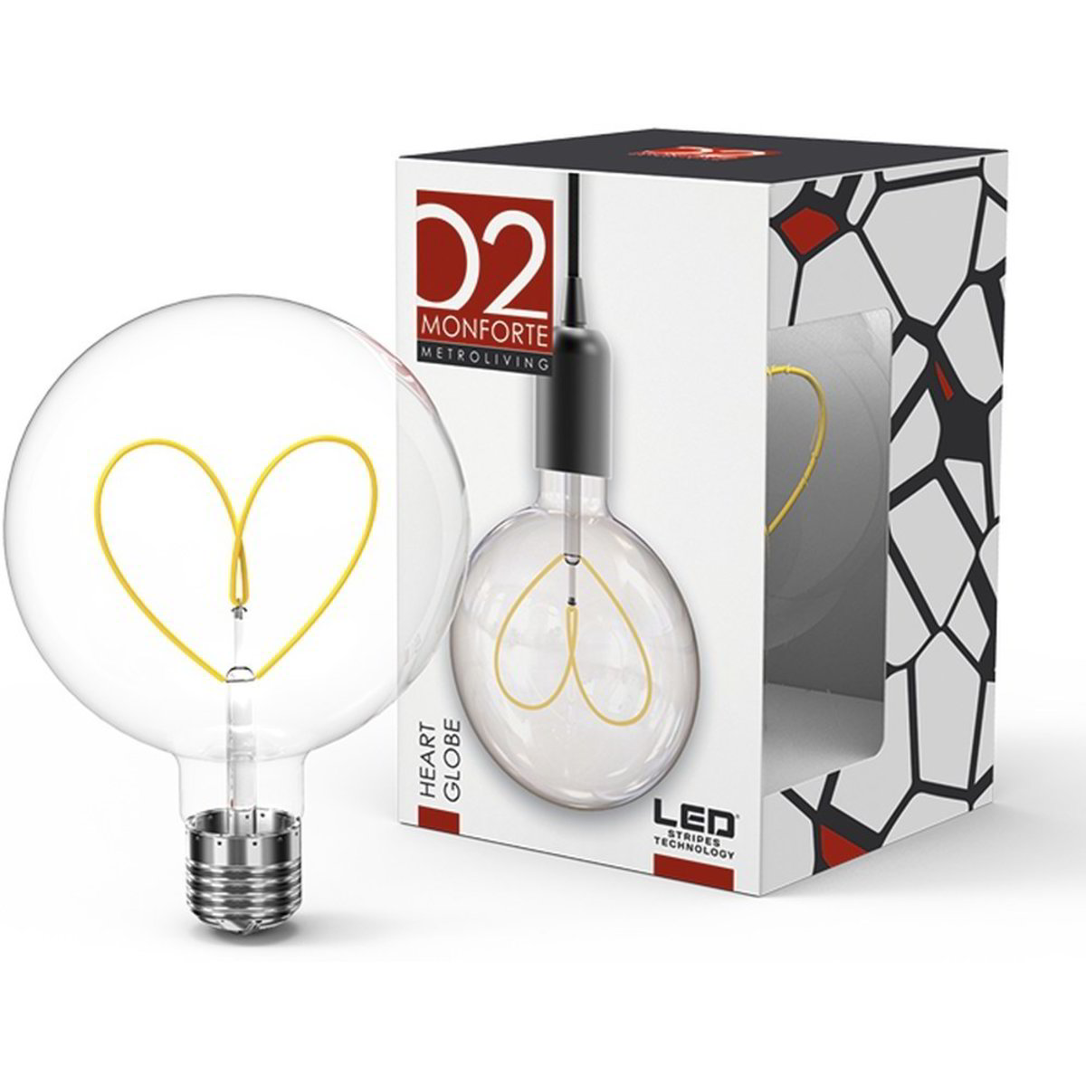 Lampada led filament globe heart 2700k 5w A+ 02MONFORTE 1 PZ - Coop Shop