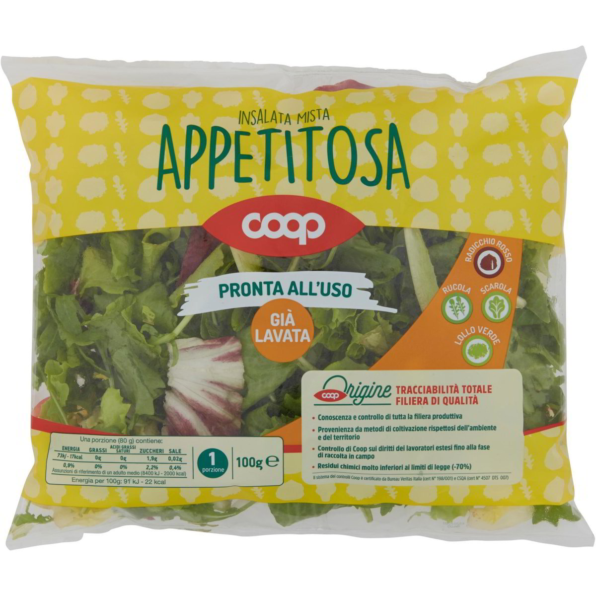 Insalata mista appetitosa COOP - ORIGINE 100 G - Coop Shop