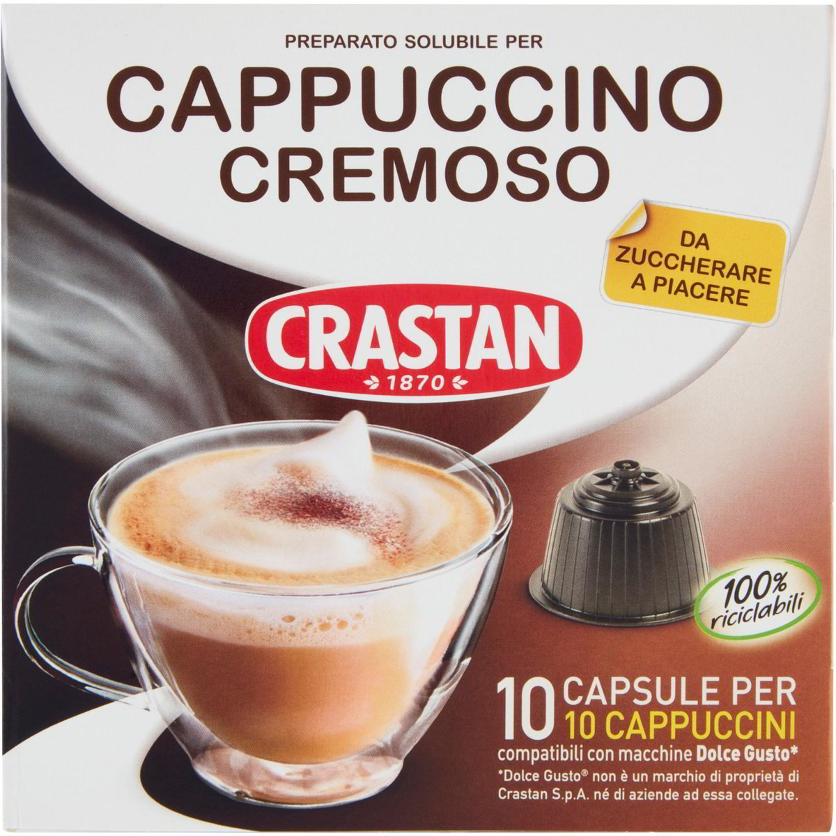 Capsule caffè cappuccino cremoso X10 CRASTAN - NESCAFÉ DOLCE GUSTO 140 ...