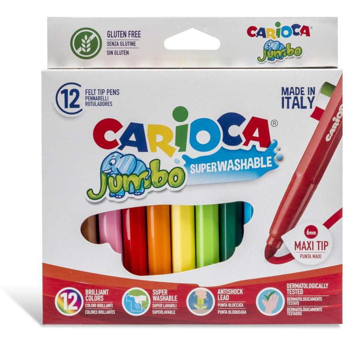 Pennarelli colorati jumbo punta maxi x12 CARIOCA 1 PZ - Coop Shop