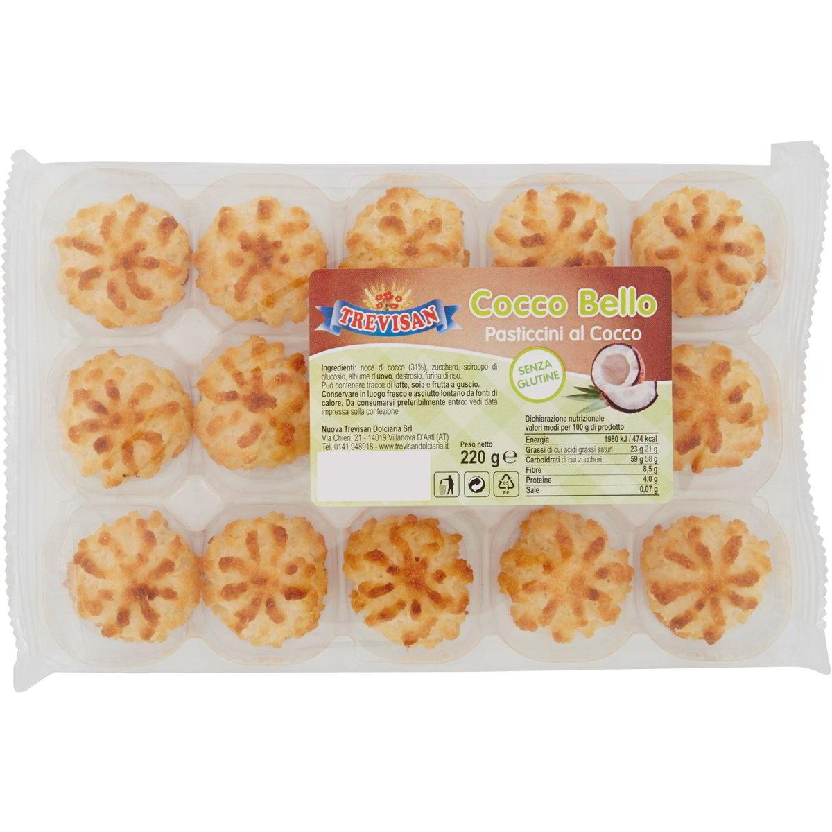 Pasticcini cocco bello TREVISAN 220 G - Coop Shop