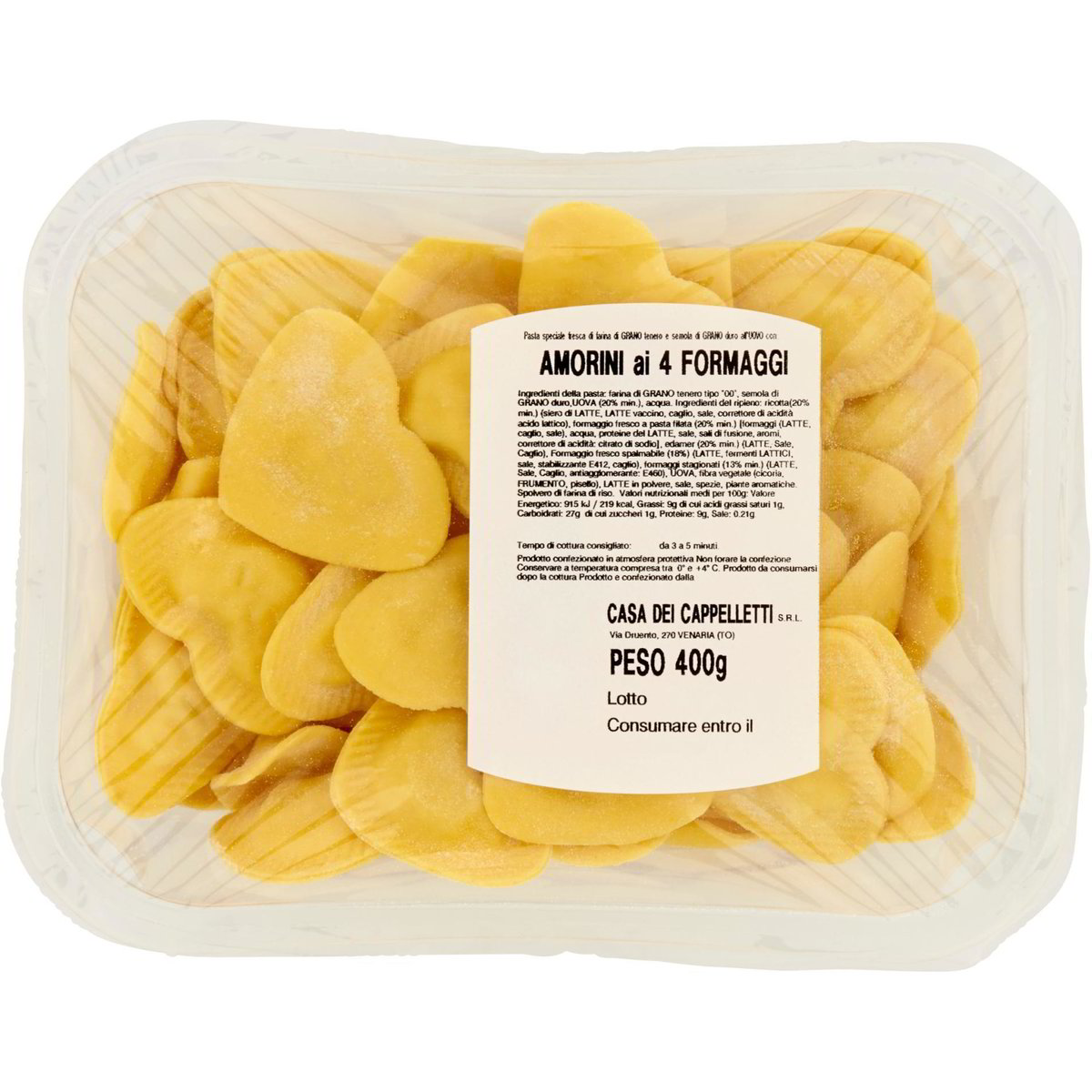 Ravioli amorini 4 formaggi CASA DEI CAPPELLETTI 400 G - Coop Shop