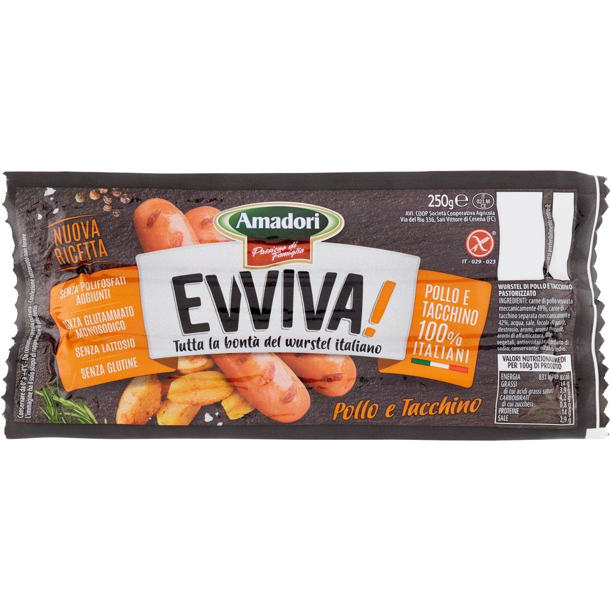 Wurstel pollo e tacchino AMADORI 250 G - Coop Shop