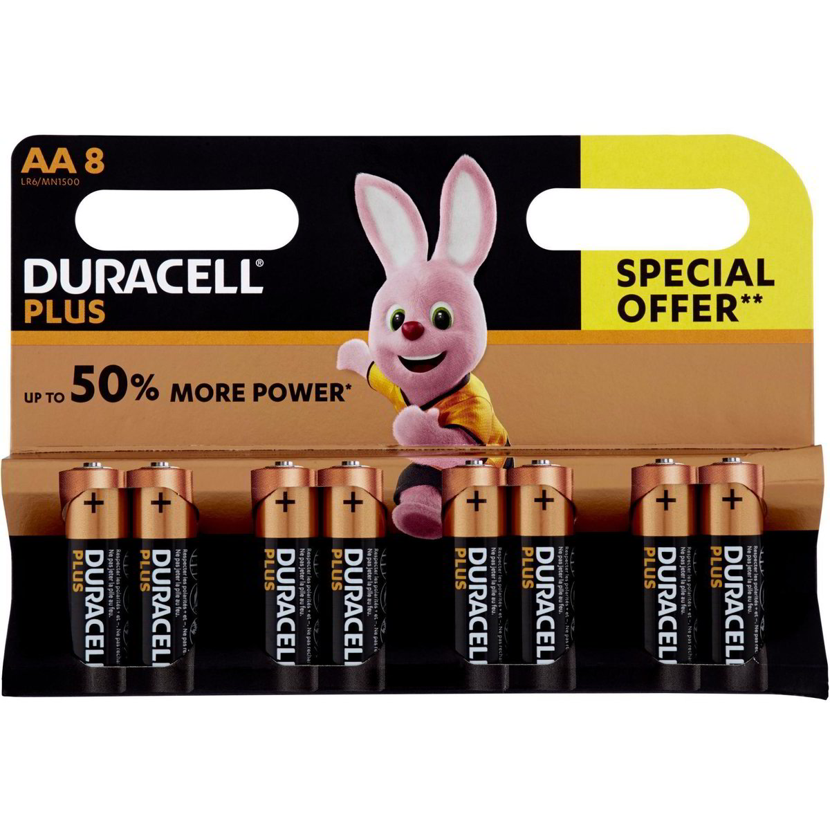 Pile plus aa stilo alcaline 1.5v lr06 mx1500 x8 DURACELL 1 PZ - Coop Shop