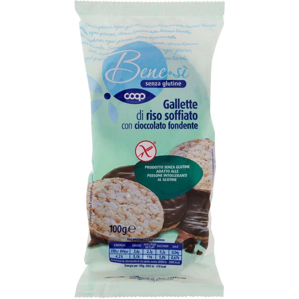 Gallette di riso ricoperte di cioccolato fondente COOP - BENE SI' 100 G ...