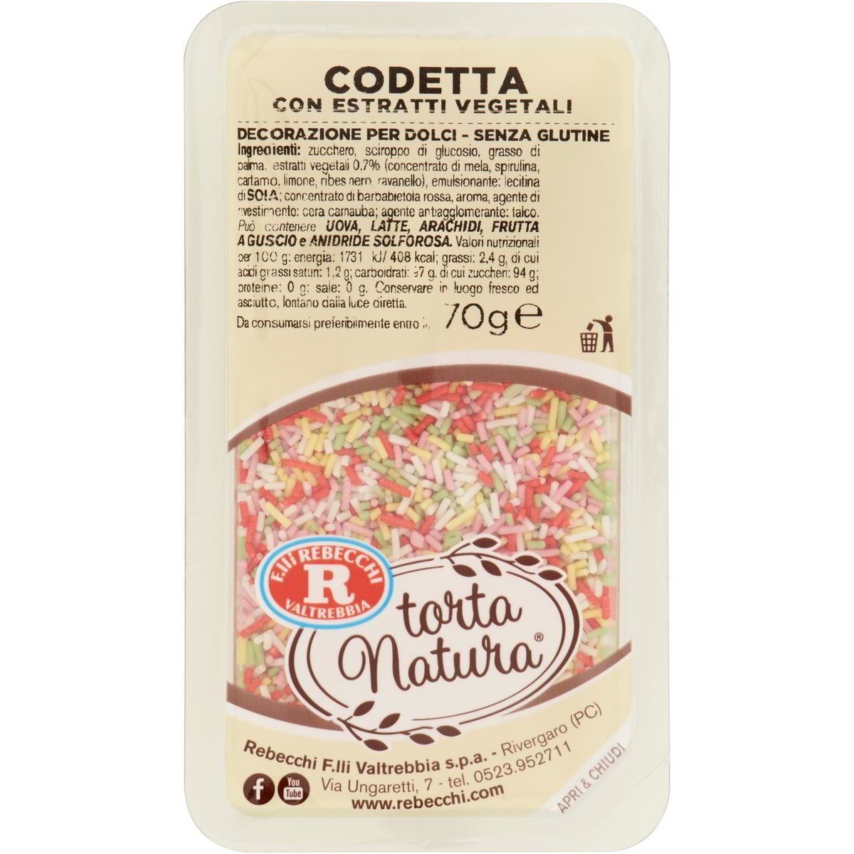 Decorazioni codetta con estratti vegetali REBECCHI 70 G - Coop Shop