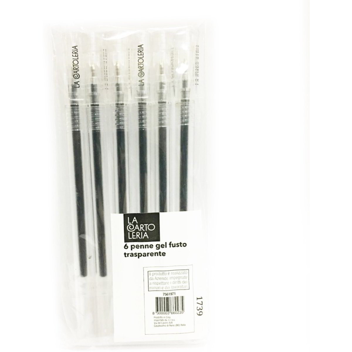 Biro gel fusto trasparente x6 LA CARTOLERIA 1 PZ - Coop Shop