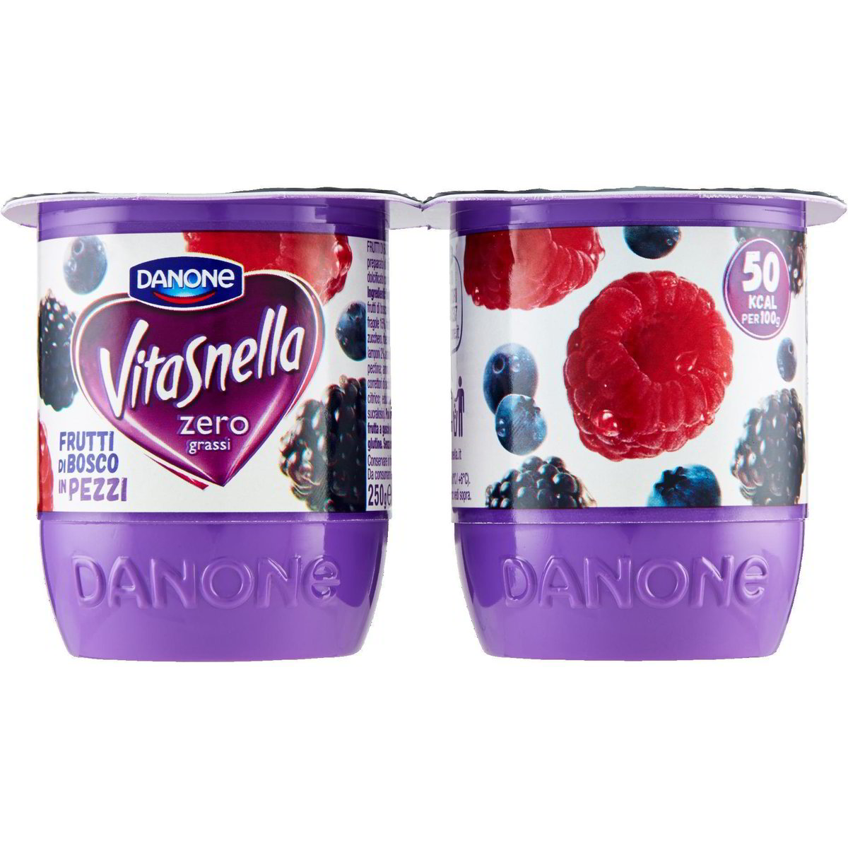 Yogurt magro zero grassi con frutti di bosco pezzi VITASNELLA 2 X 125 G ...