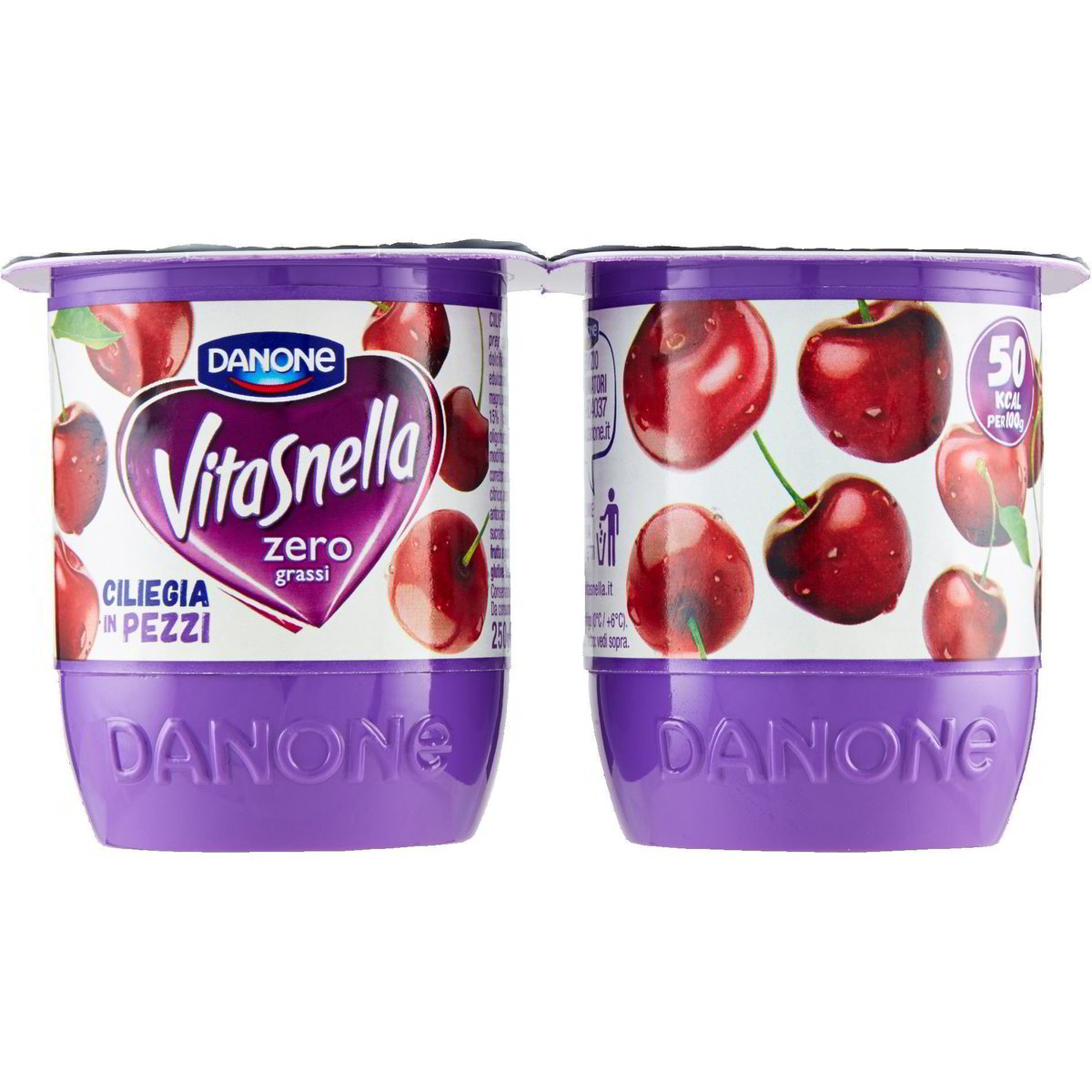 Yogurt magro zero grassi con ciliegia in pezzi VITASNELLA 2 X 125 G ...