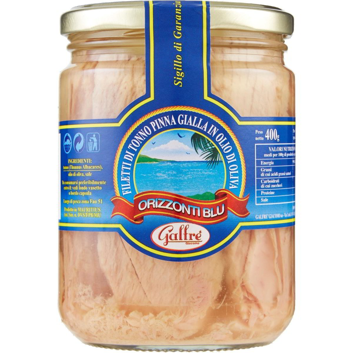 Tonno filetti pinna gialla in olio d'oliva GALFRE 400 G - Coop Shop