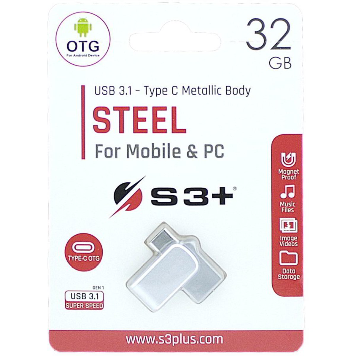 Chiavetta usb 32gb S3 con pendrive USB3.1 steel S3+ 1 PZ - Coop Shop