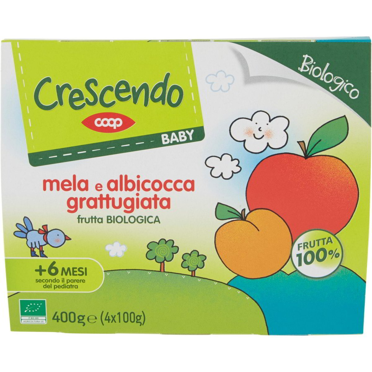 Omogeneizzato frutta grattugiata mela albicocca COOP - CRESCENDO 4 X ...