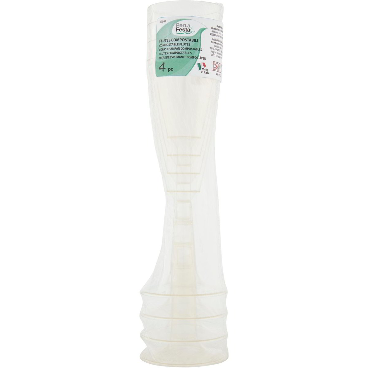 Flute in plastica trasparenti x4 PERLAFESTA 1 PZ - Coop Shop