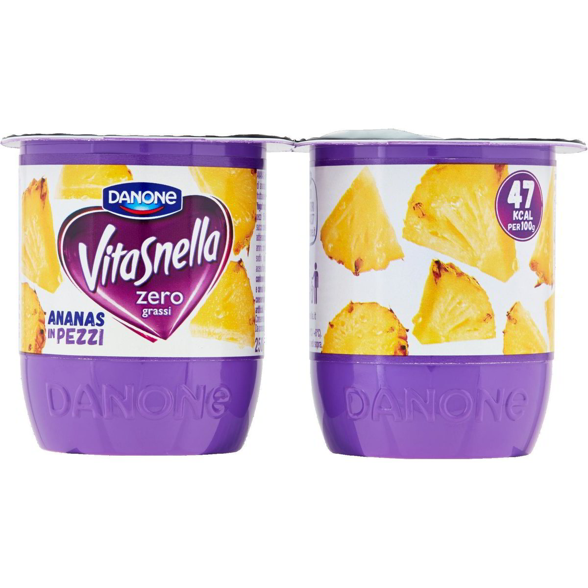 Yogurt magro zero grassi con ananas in pezzi VITASNELLA 2 X 125 G ...