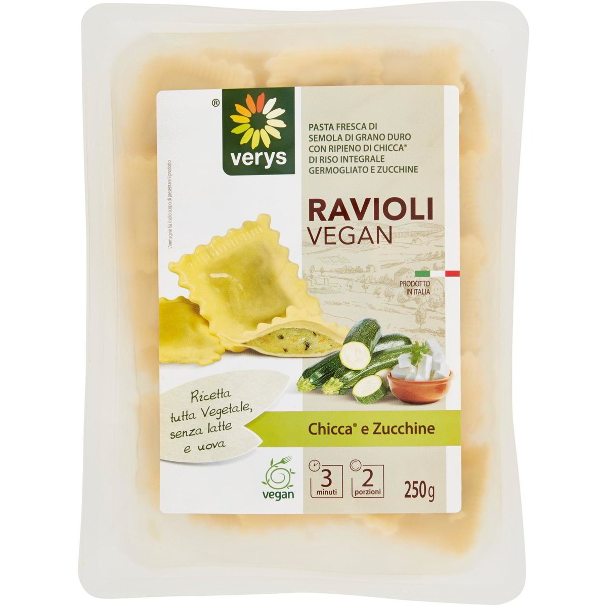 Ravioli con ripieno di chicca di riso e zucchine VERYS 250 G - Coop Shop
