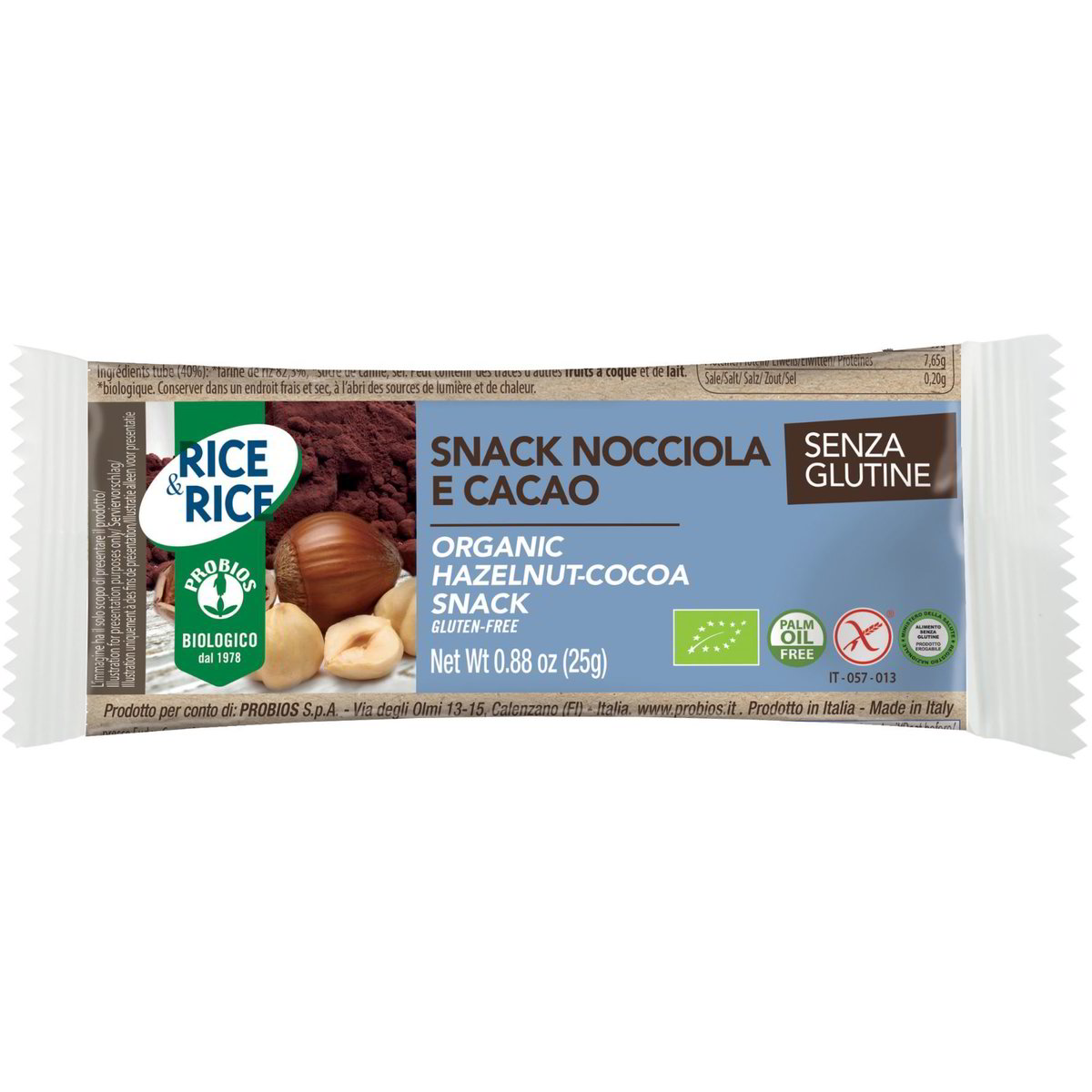 Snack di riso alla nocciola e cacao rise&rise PROBIOS 25 G - Coop Shop