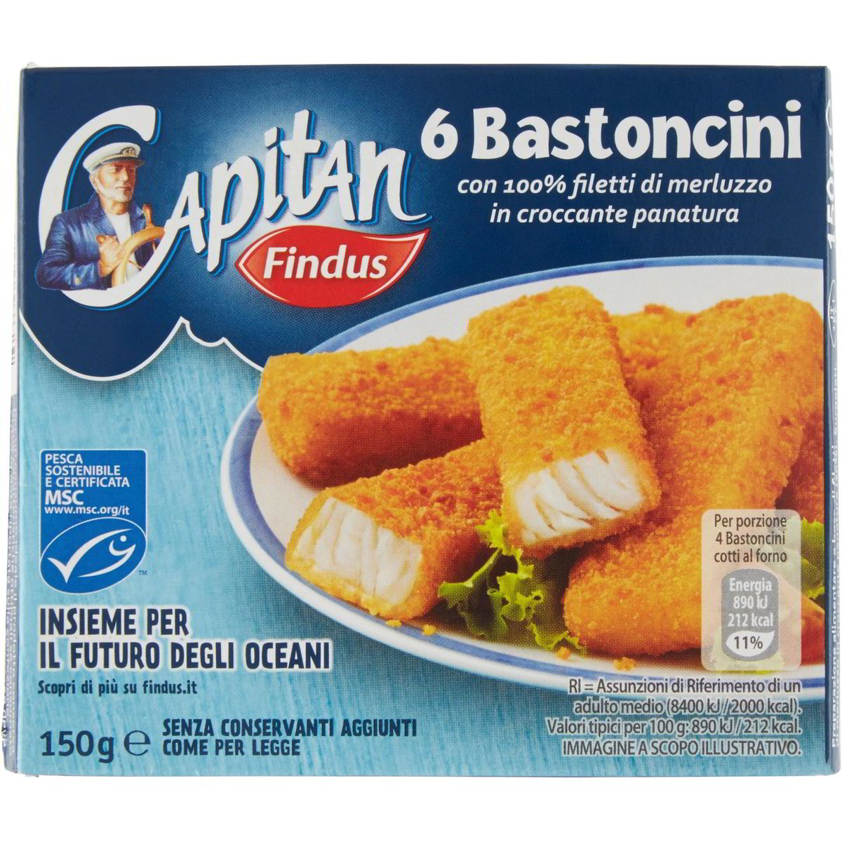 Merluzzo 6 bastoncini CAPITAN FINDUS 150 GR - Coop Shop