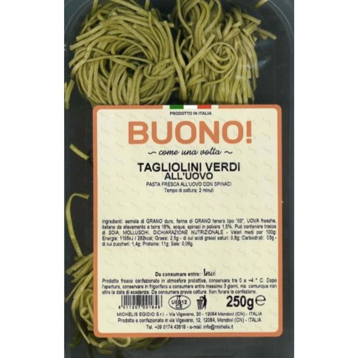 Tagliolini verdi all'uovo MICHELIS EGIDIO 250 G - Coop Shop