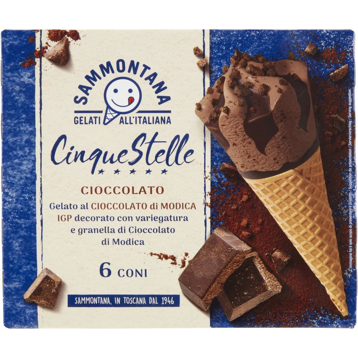 Cono gelato 5 stelle al cioccolato di modica SAMMONTANA 6 X 75 G - Coop ...