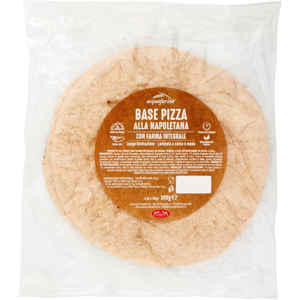 Base per pizza integrale ACQUAFARINA 300 G - Coop Shop