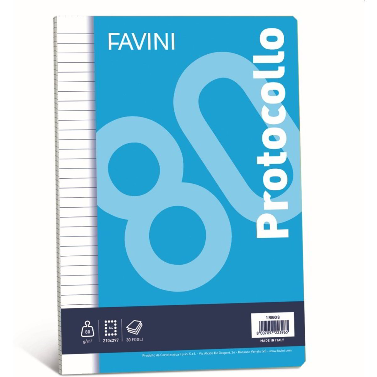 Fogli protocollo A4 a righe 1r f30 80g FAVINI 1 PZ - Coop Shop