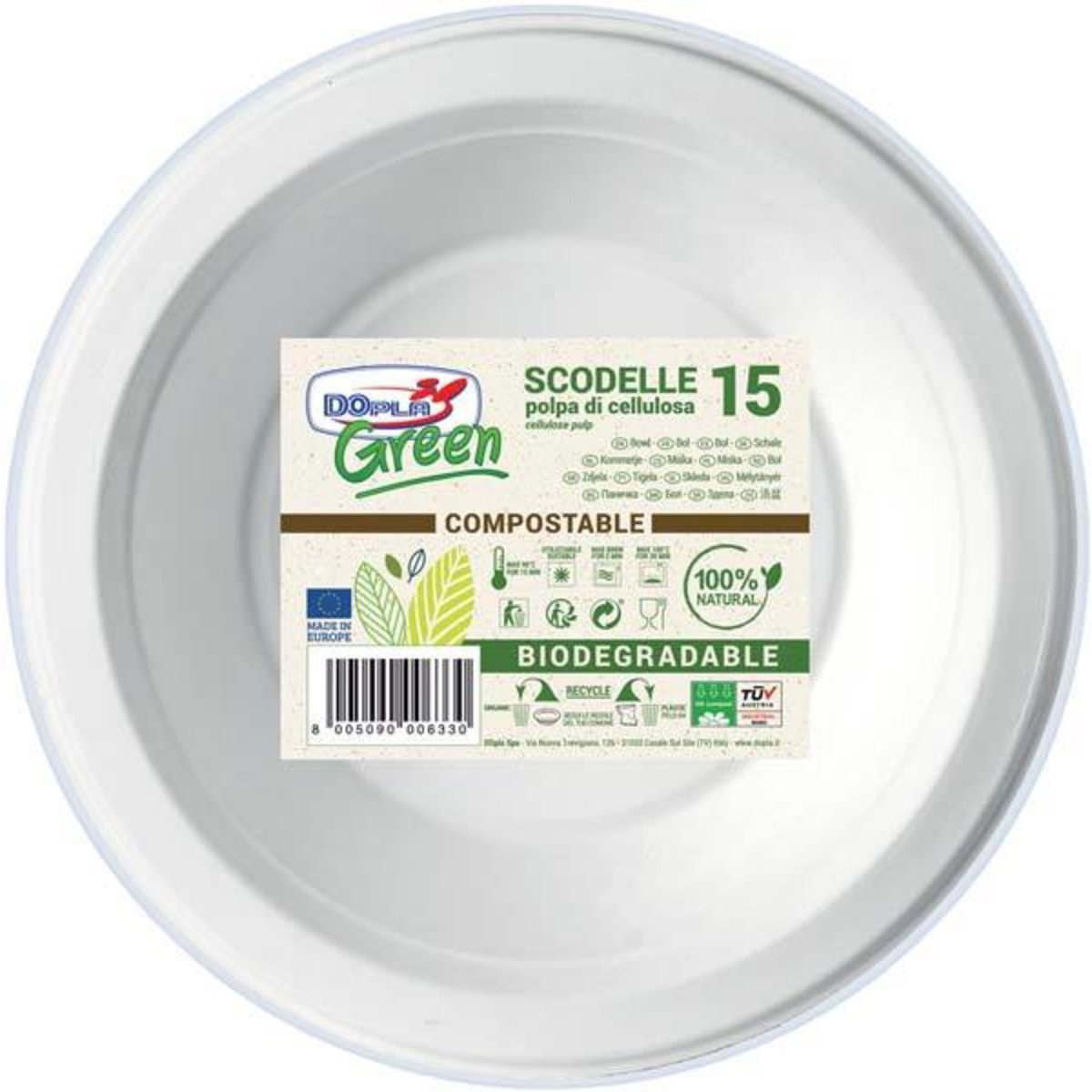 Scodelle biodegradabili 400ml bianco x15 DOPLA 1 PZ - Coop Shop