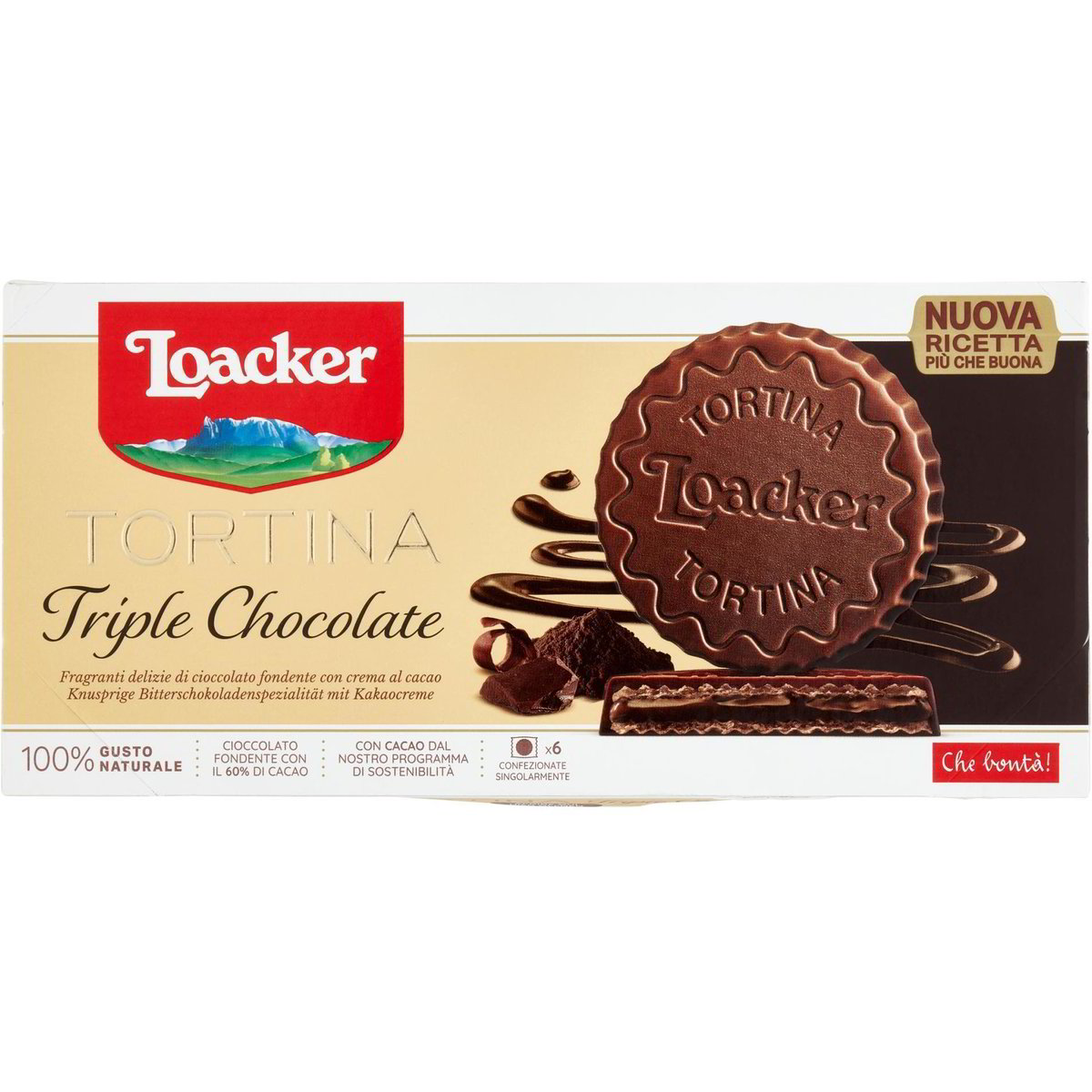 Wafer gran pasticceria tortina triple dark x6 LOACKER 125 G - Coop Shop