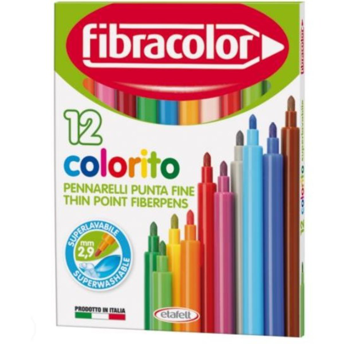 Pennarelli colorati a punta fine x12 FIBRACOLOR 1 PZ - Coop Shop