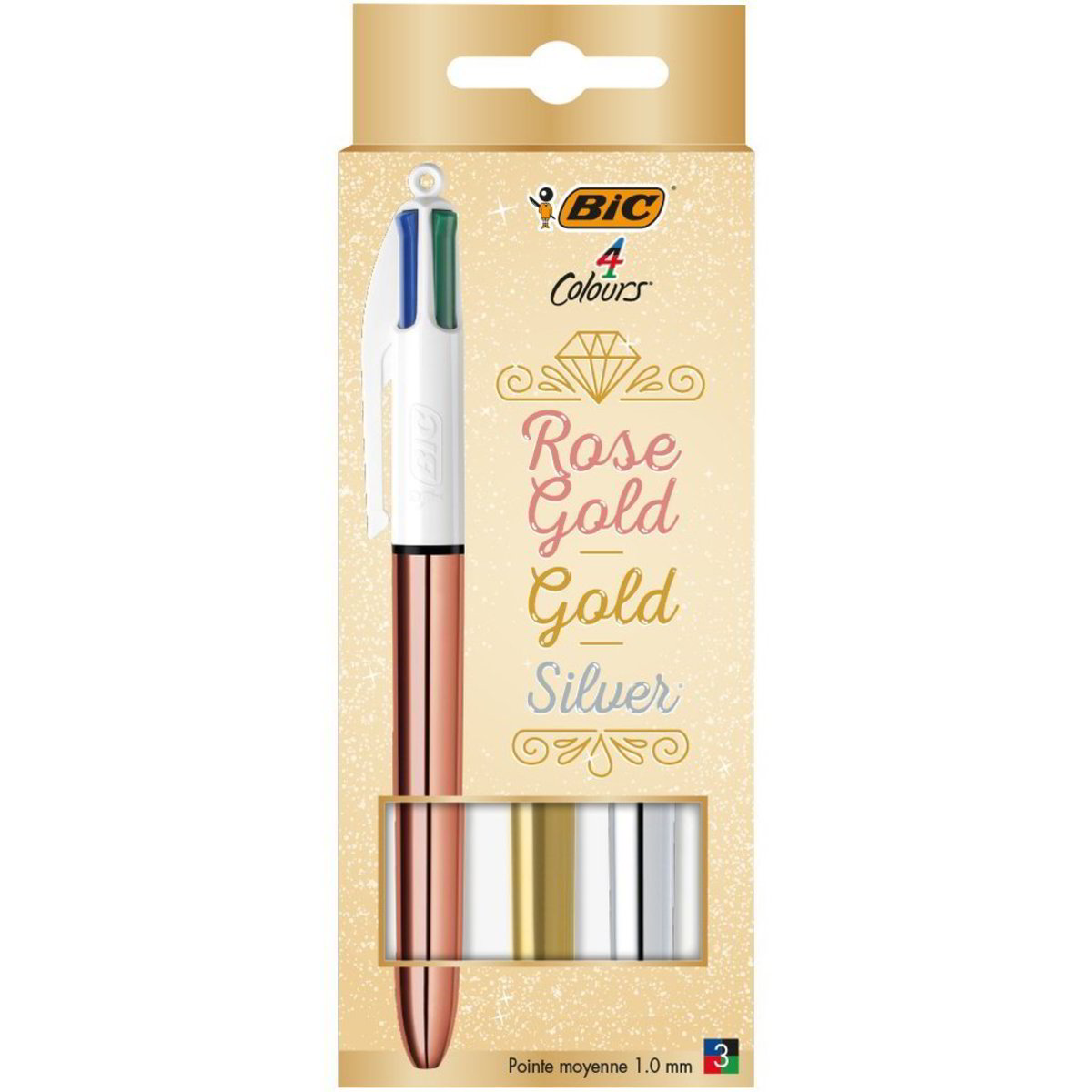Biro a sfera x3 ROSE GOLD/GOLD/SILVER 1 PZ - Coop Shop