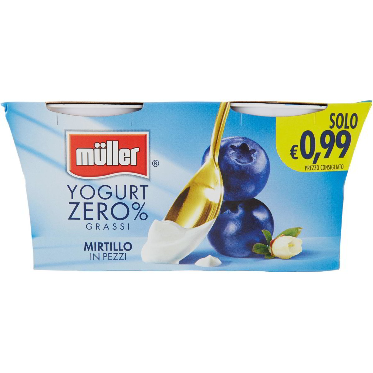 Yogurt magro zero% grassi al mirtillo in pezzi MULLER 2 X 125 G - Coop Shop
