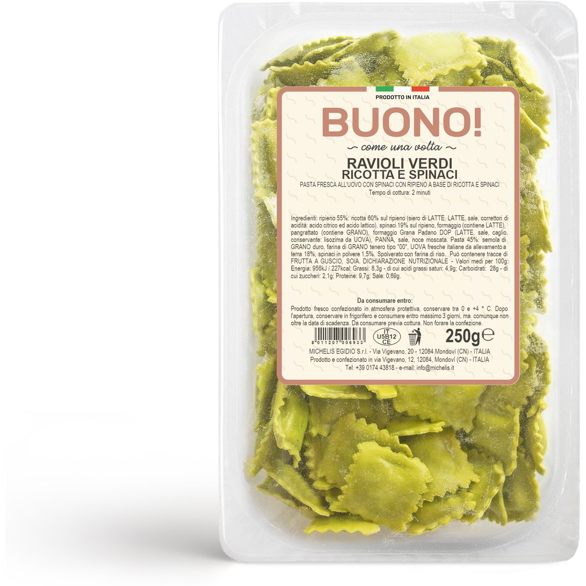 Ravioli verdi ricotta e spinaci MICHELIS EGIDIO 250 G - Coop Shop