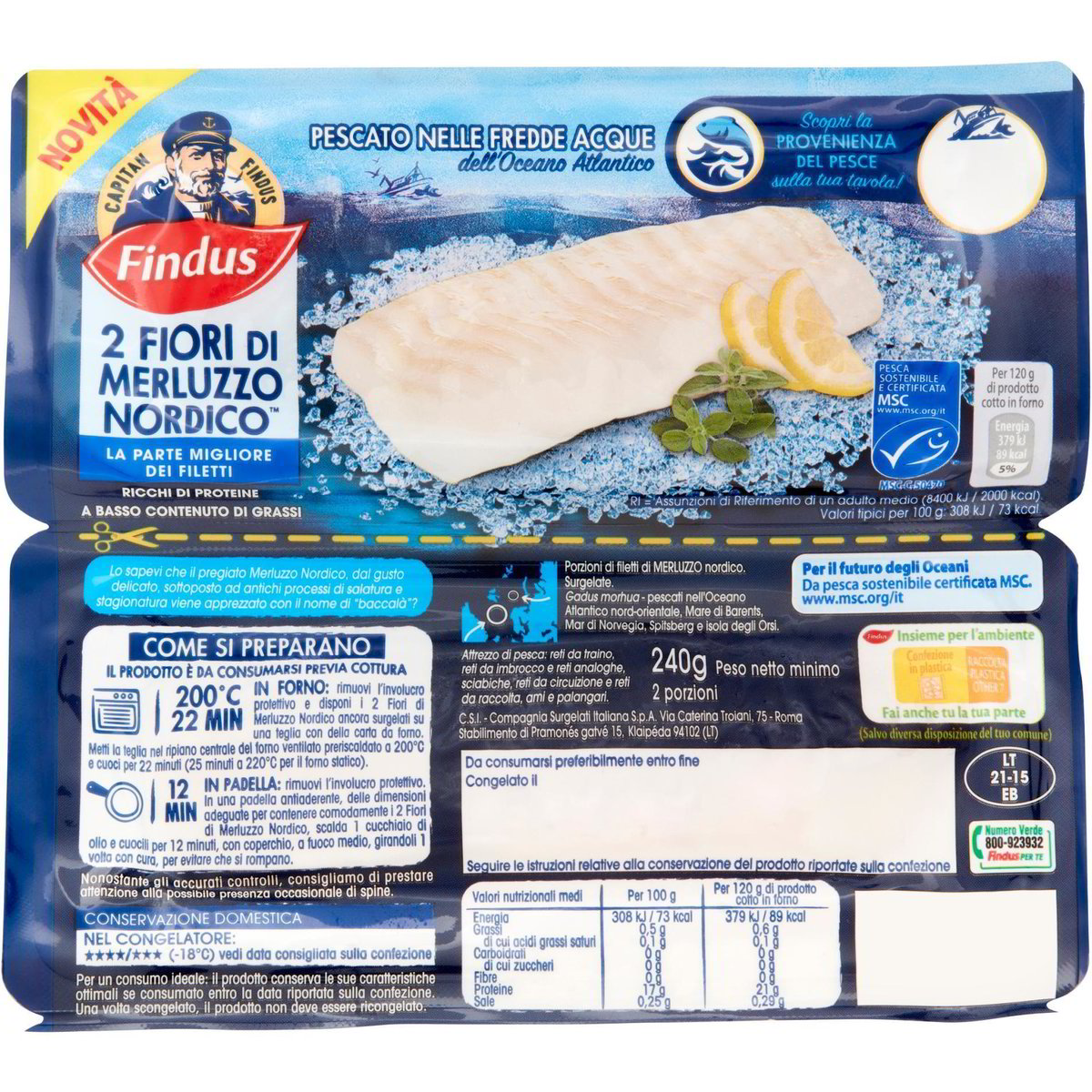 Merluzzo fiori di merluzzo nordico FINDUS 240 G - Coop Shop