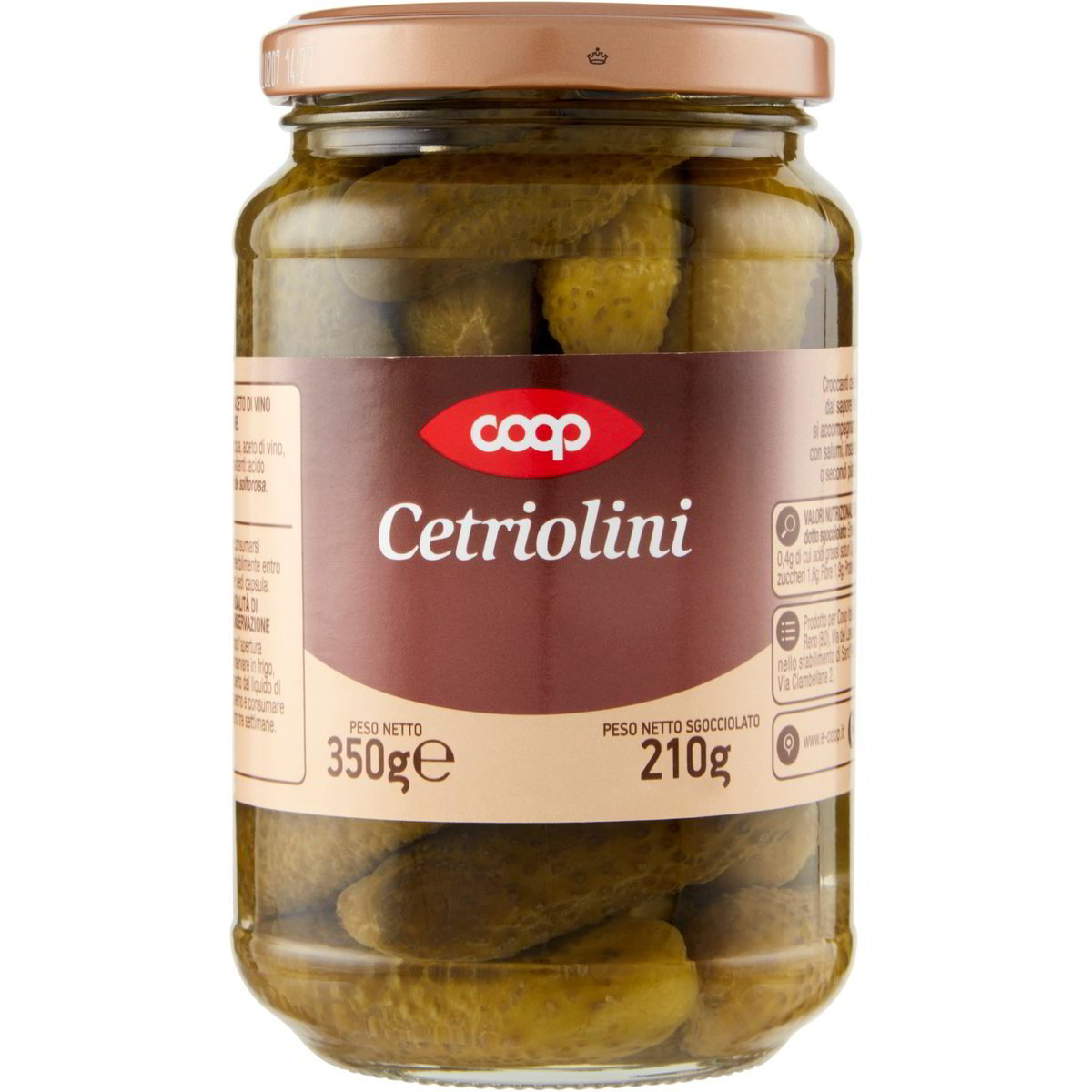 Cetriolini all'aceto di vino COOP 210 G - Coop Shop