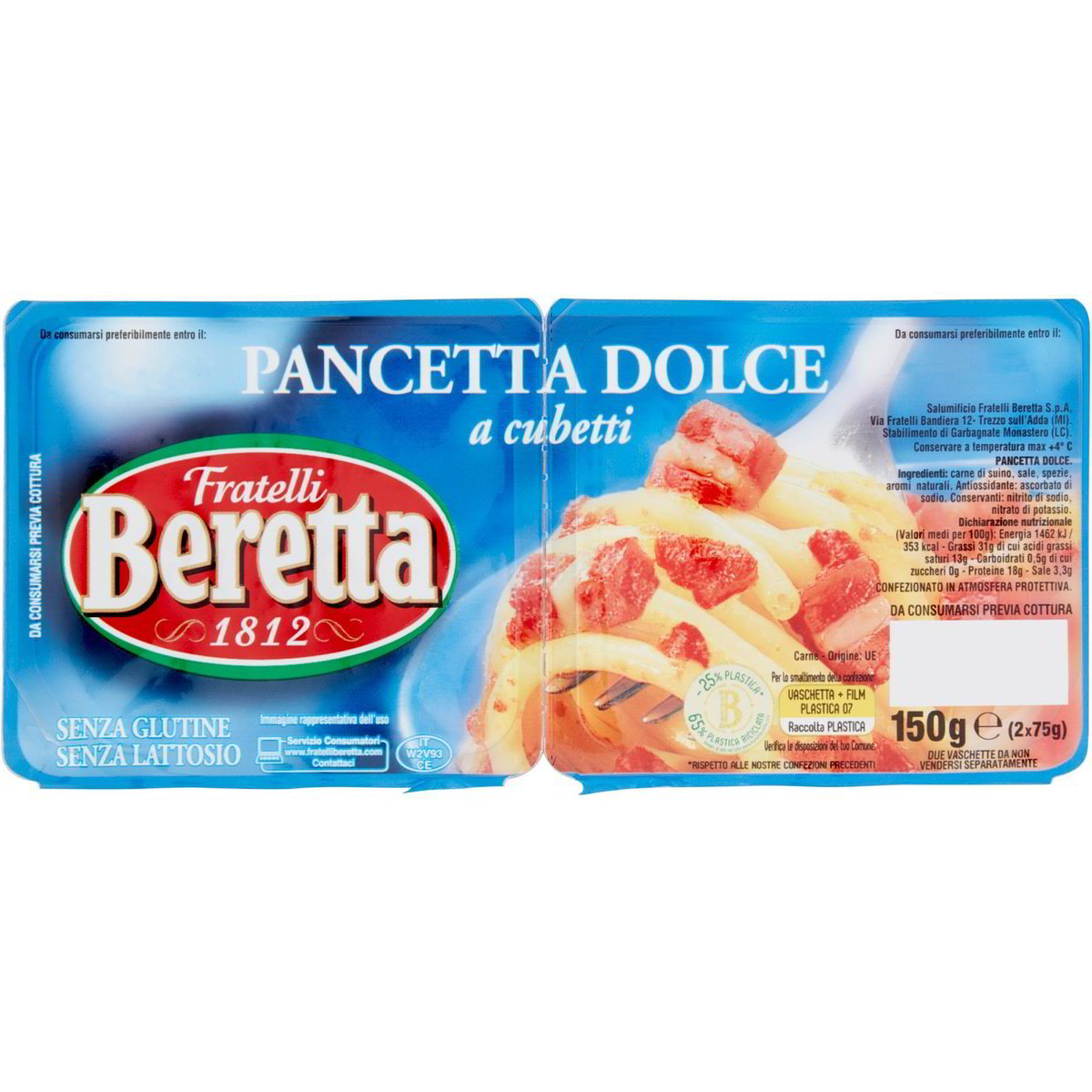 Pancetta dolce a cubetti FRATELLI BERETTA 2 X 75 G - Coop Shop