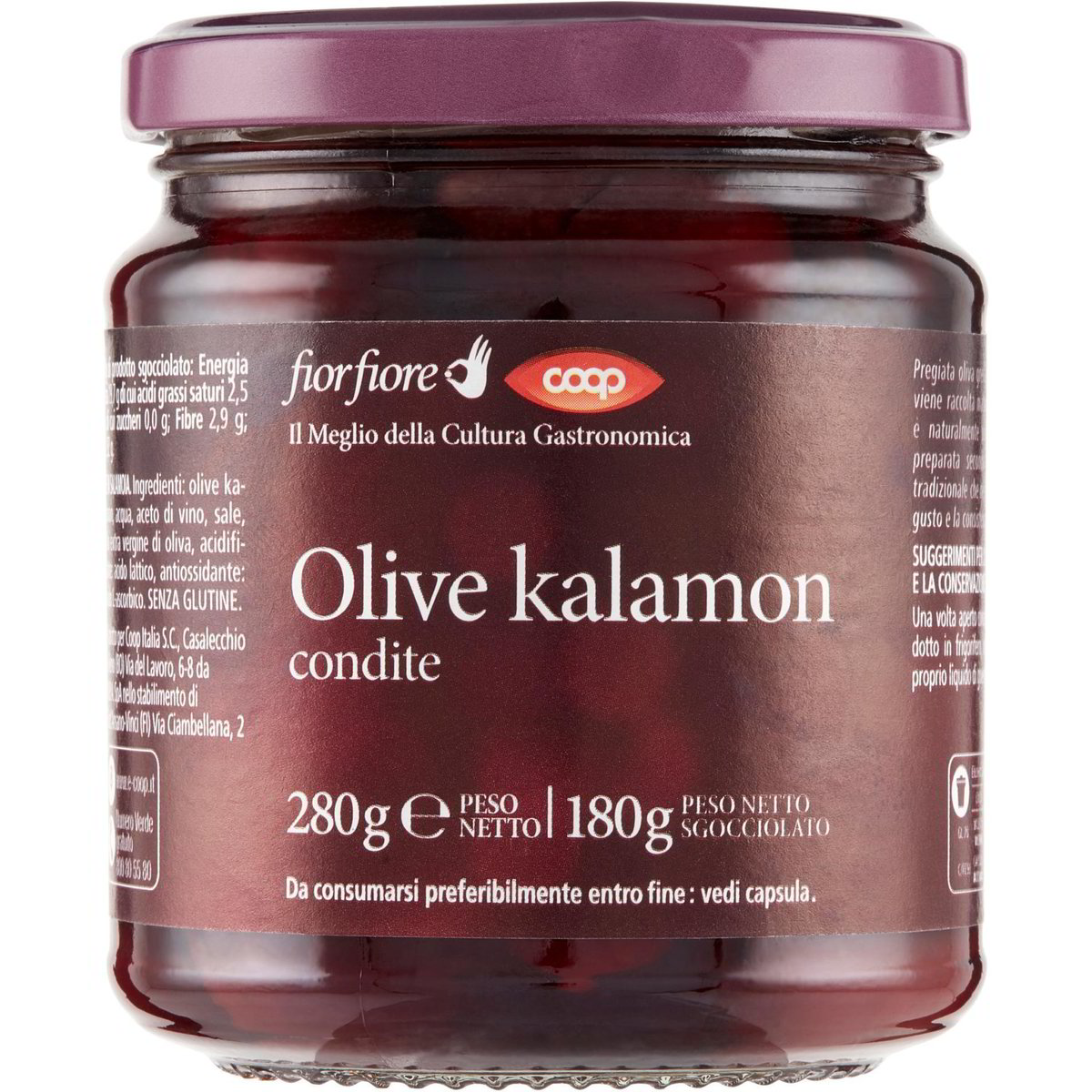 Olive kalamon in salamoia COOP - FIOR FIORE 280 G - Coop Shop