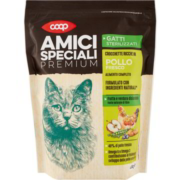 Crocchette gatti sterilizzati ricche pollo fresco COOP - AMICI SPECIALI 400 G - Coop Shop