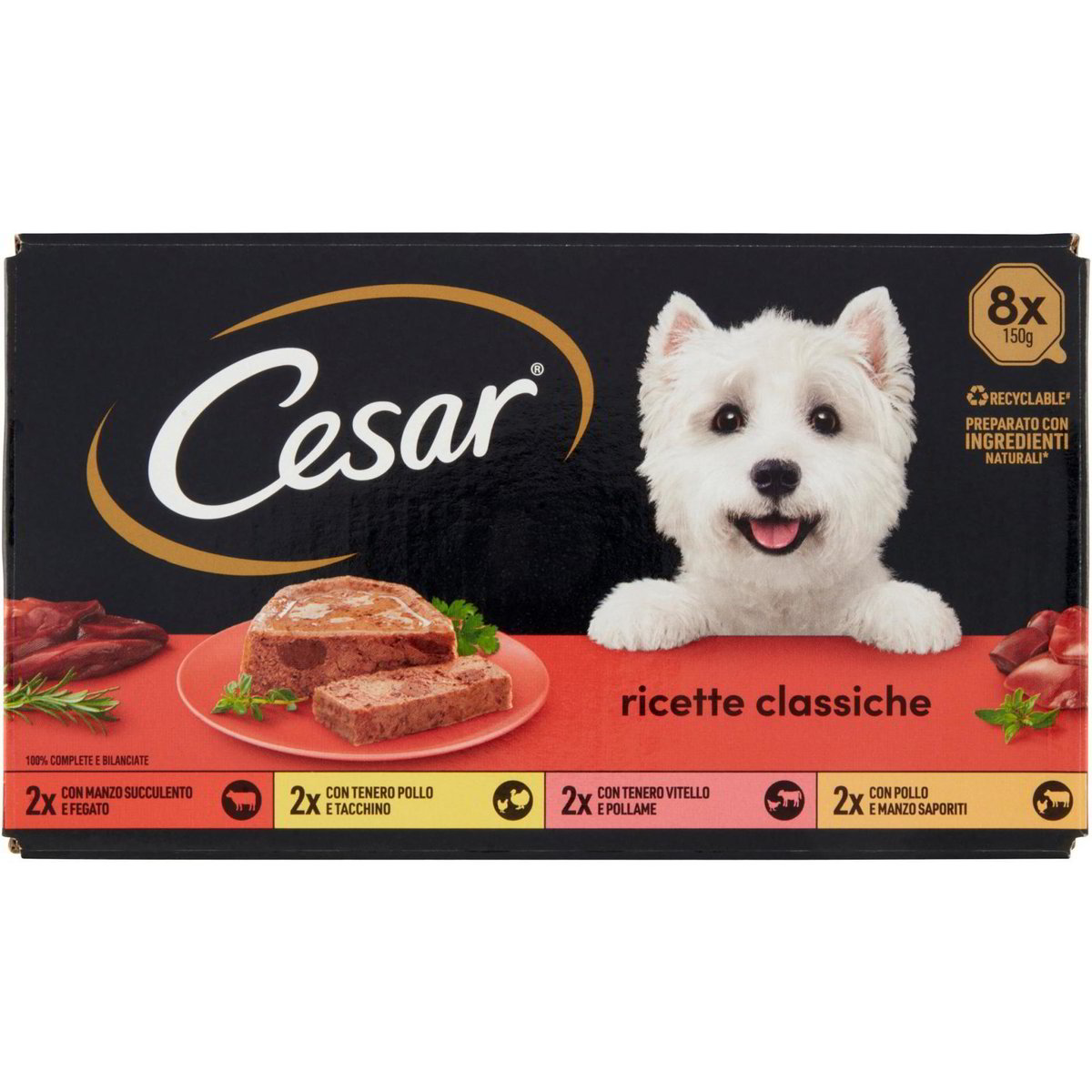 Alimento per cani ricette classiche complete CESAR 8 X 150 G - Coop Shop