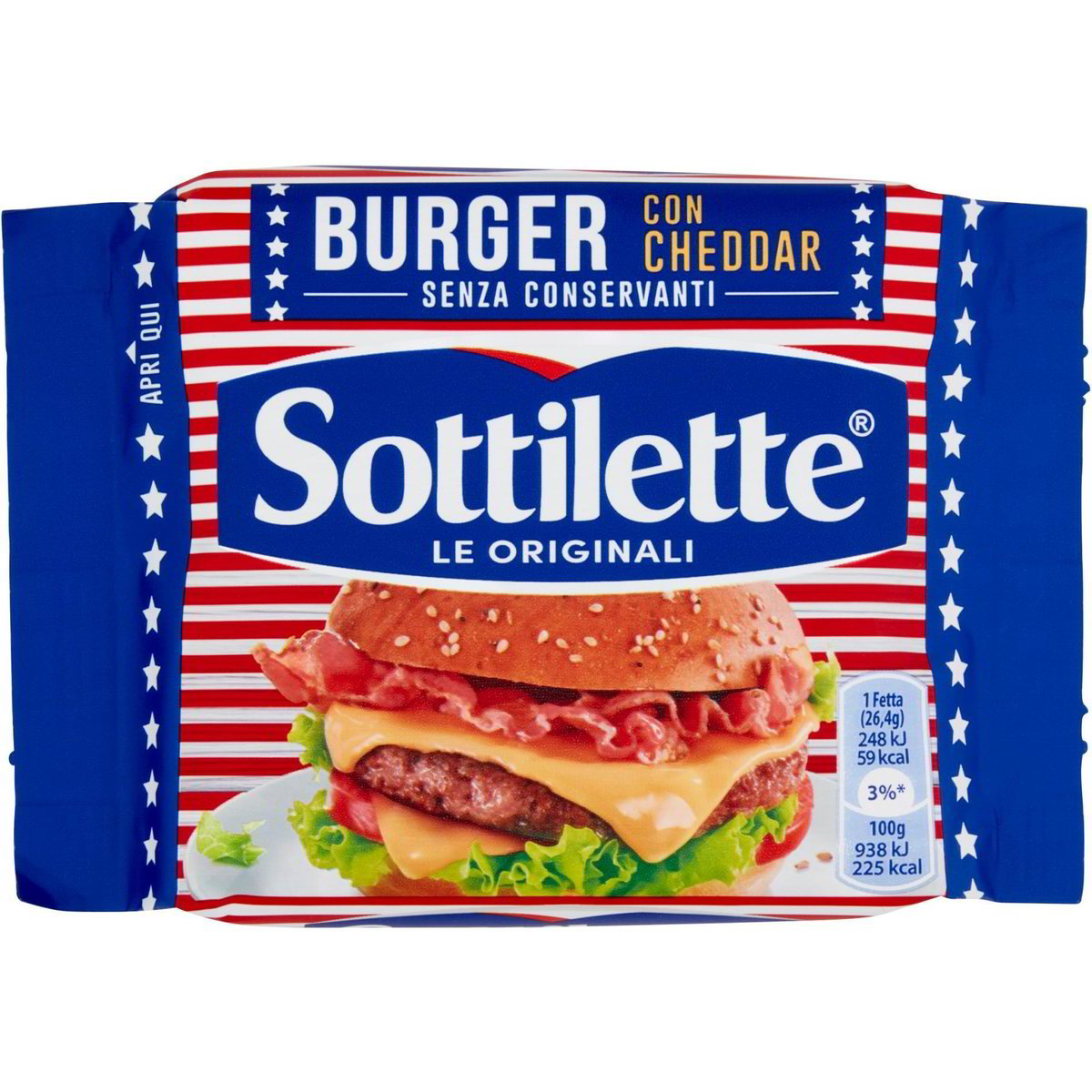 Sottilette burger con cheddar SOTTILETTE 185 G - Coop Shop